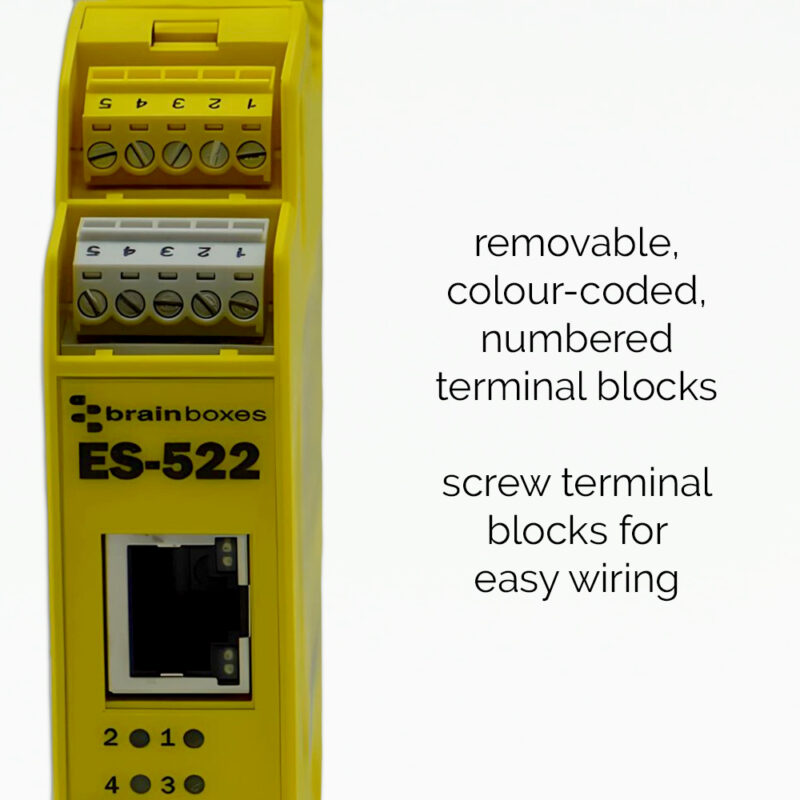 ES-522 Industrial Ethernet to Serial 2xRS232/422/485 - Brainboxes