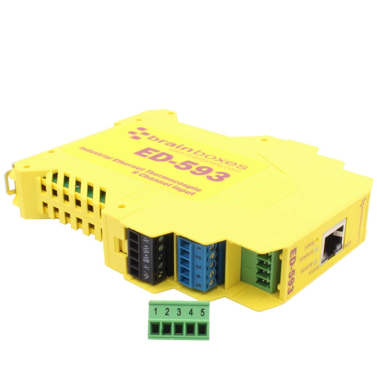 ED-593 Ethernet to 8 Channel Thermocouple Input - Brainboxes