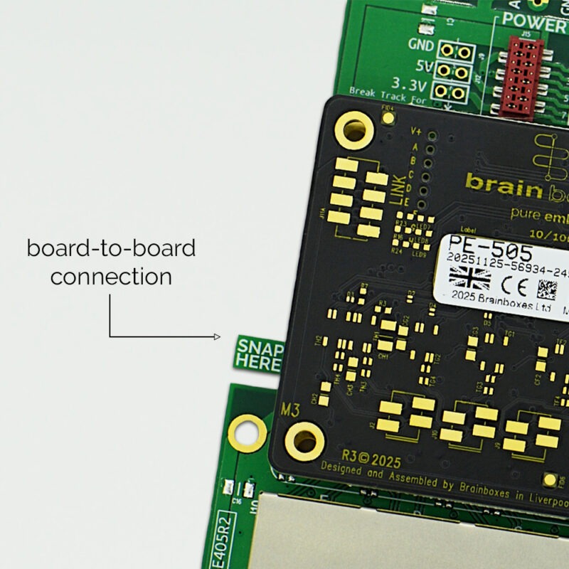 PE-505 Pure Embedded Industrial 5 Port 10/100 Ethernet Switch - Brainboxes