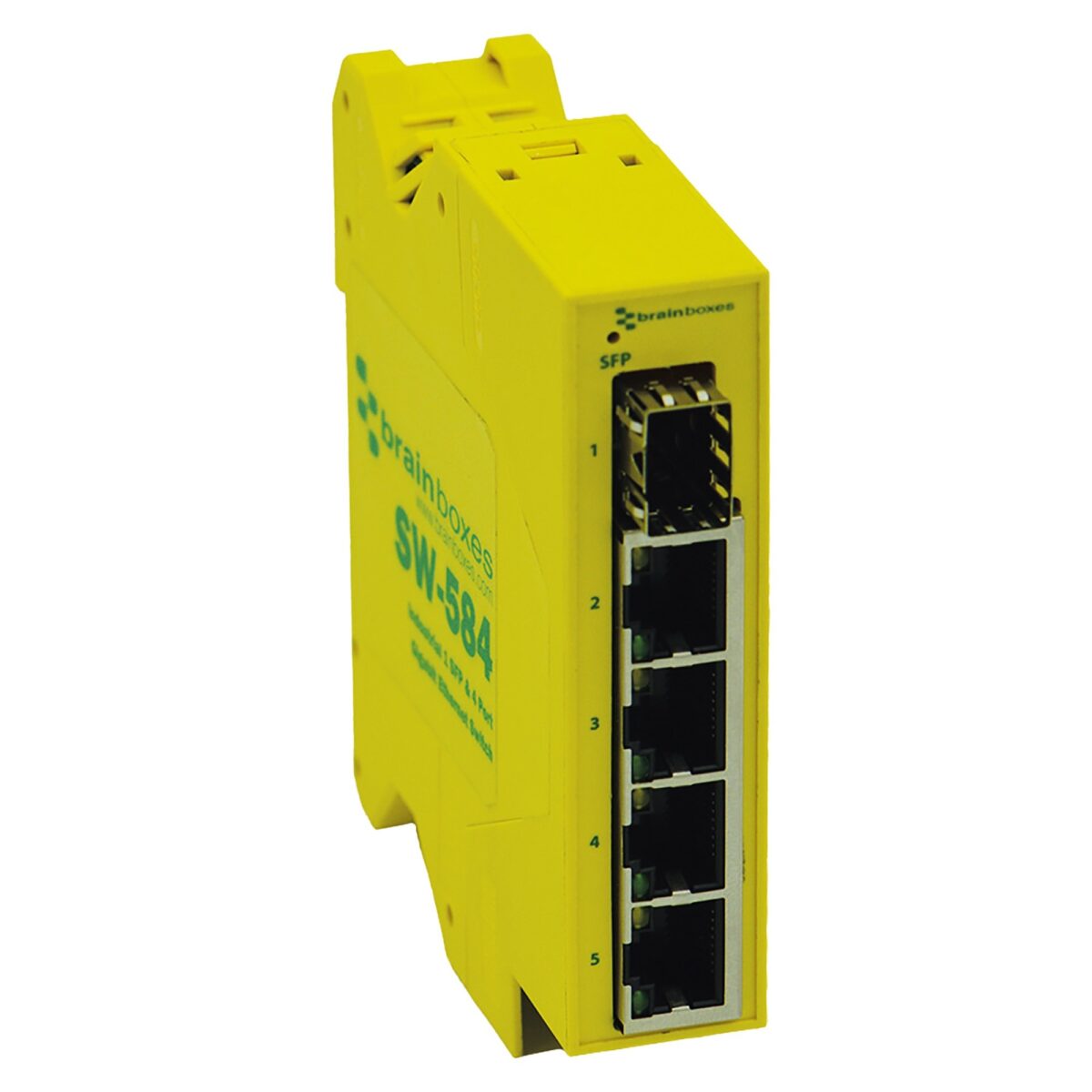 SW-584 Industrial 1 SFP & 4 Port Gigabit Ethernet Switch - Brainboxes