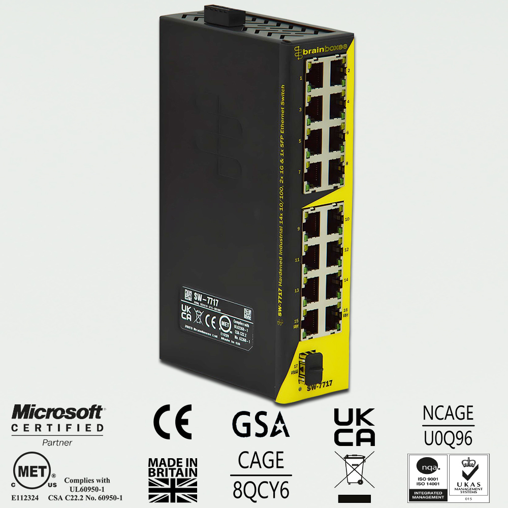 SW-7717 Hardened Industrial 14x 10/100, 2x 1G & 1x SFP Ethernet Switch ...