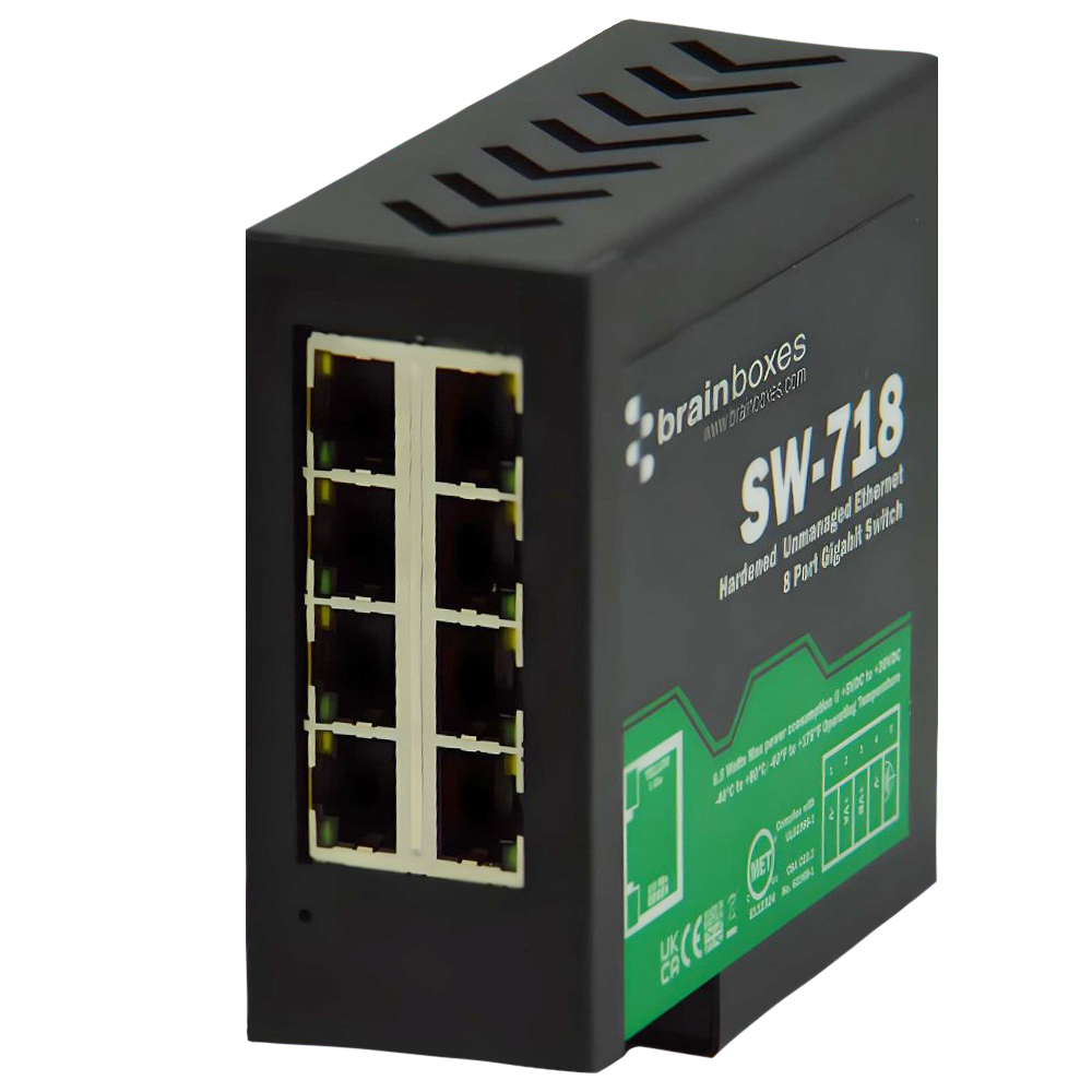 SW-718 Hardened Industrial 8 Port Gigabit Ethernet Switch DIN Rail ...
