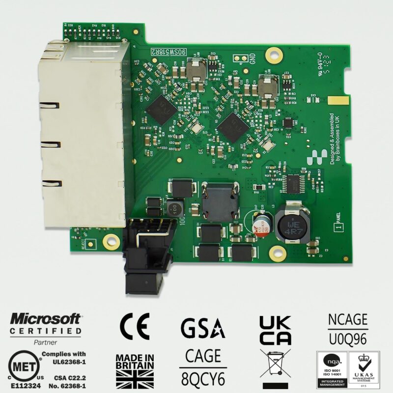 SW-118 Embedded Industrial 8 Port Gigabit Ethernet Switch - Brainboxes