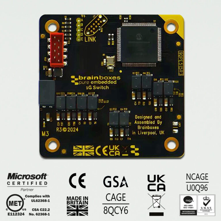 PE-515 Pure Embedded Industrial 5 Port Gigabit Ethernet Switch - Brainboxes