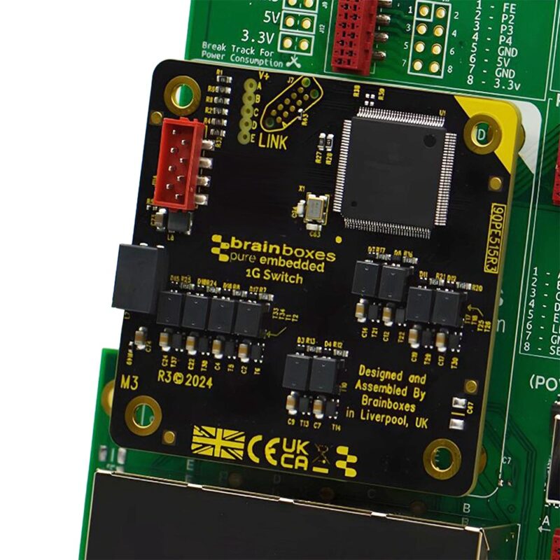 PE-515 Pure Embedded Industrial 5 Port Gigabit Ethernet Switch - Brainboxes